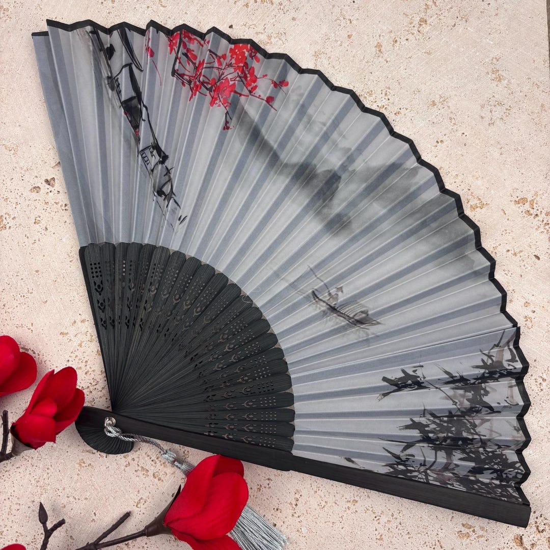 Hand Fan, Beige Hand Fan, Floral Hand Fan, Decorative Fan, Folding Hand ...