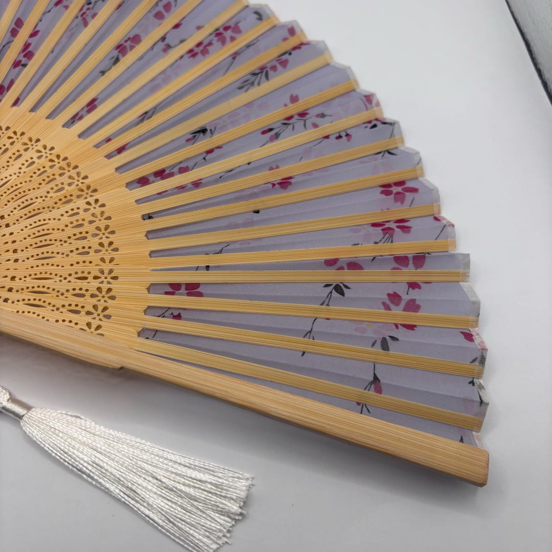 Beige Floral Hand Fan, Floral Hand Fan Decor, Beige Flower Fan, Hand ...