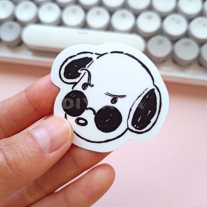 Snoopy Joe Cool Eyebrow Raised - Peanuts Funny Sticker - Etsy