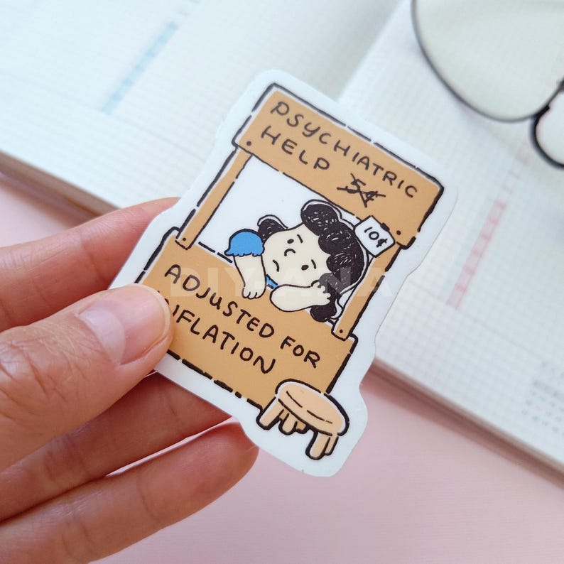 Lucy Psychiatric Booth Inflation - Peanuts Funny Sticker - Etsy