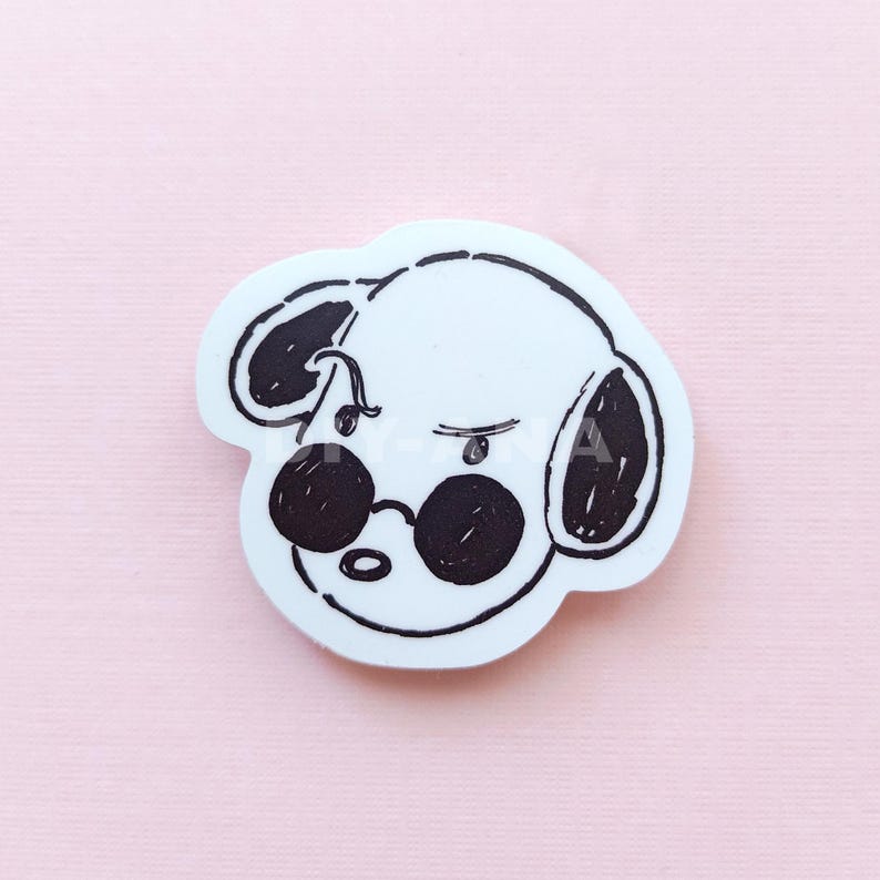 Snoopy Joe Cool Eyebrow Raised - Peanuts Funny Sticker - Etsy