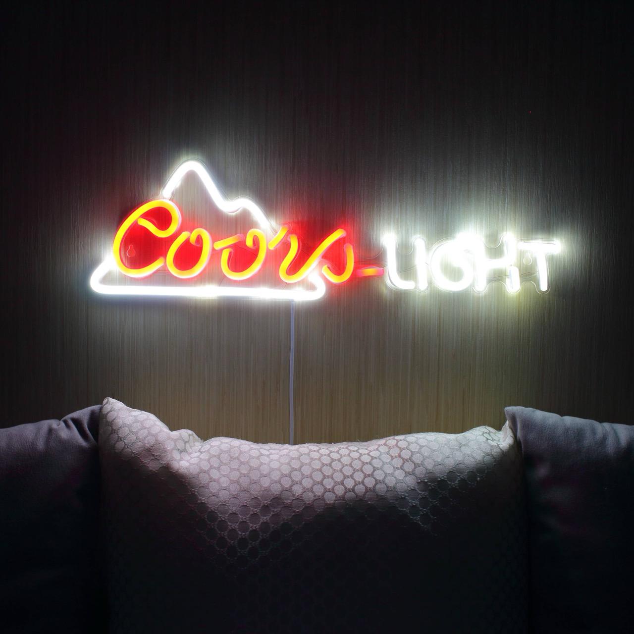 Custom Coors Light Neon LED Stripe Light Sign, Custom Pub Bar Beer Neon ...
