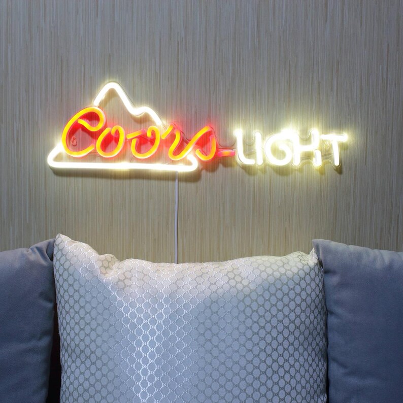 Custom Coors Light Neon LED Stripe Light Sign, Custom Pub Bar Beer Neon ...