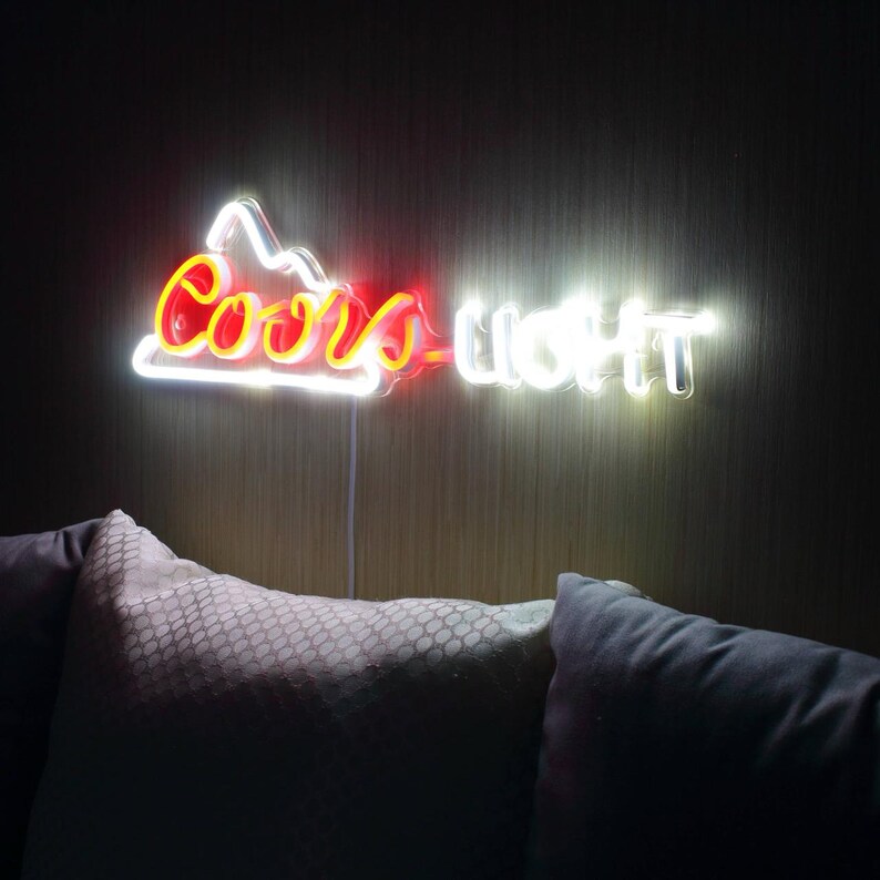 Custom Coors Light Neon LED Stripe Light Sign, Custom Pub Bar Beer Neon ...