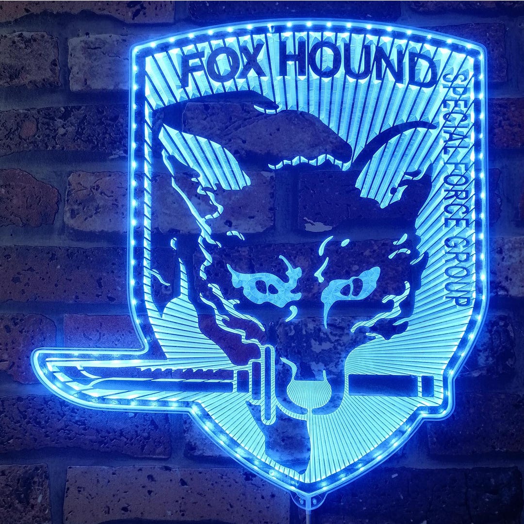 Metal Gear Fox Hound Neon LED Light Sign, Custom Game Room Neon LED ...