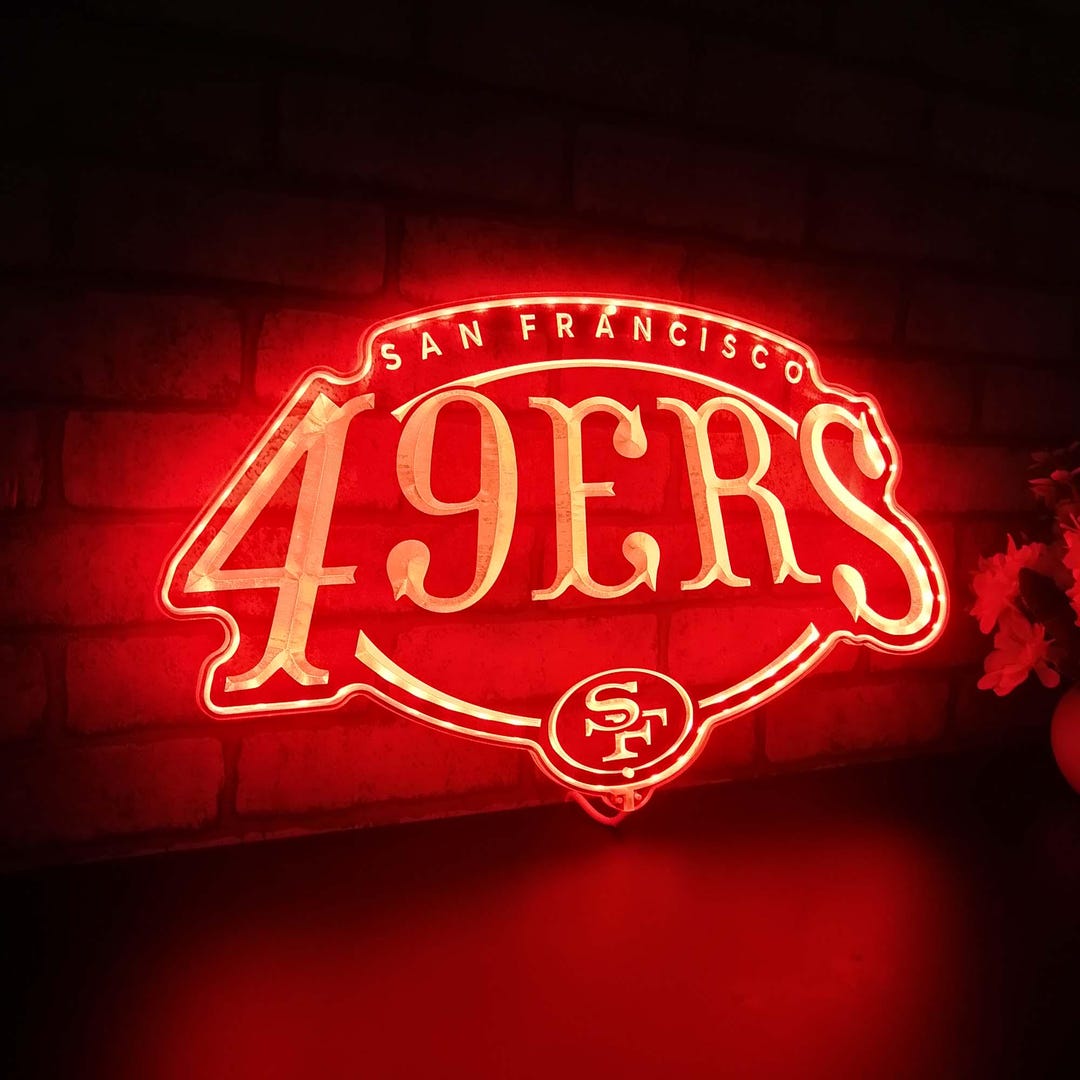 San Francisco 49ers Neon LED Light Sign, Custom Sports Bar Team Neon ...