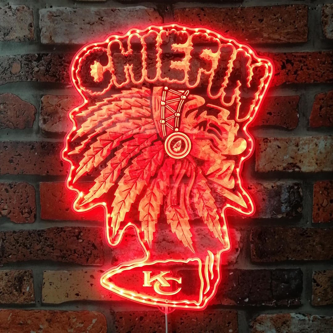 Kansas City Chiefs in Neon LED Light Sign, Custom Bar Party Neon LED ...