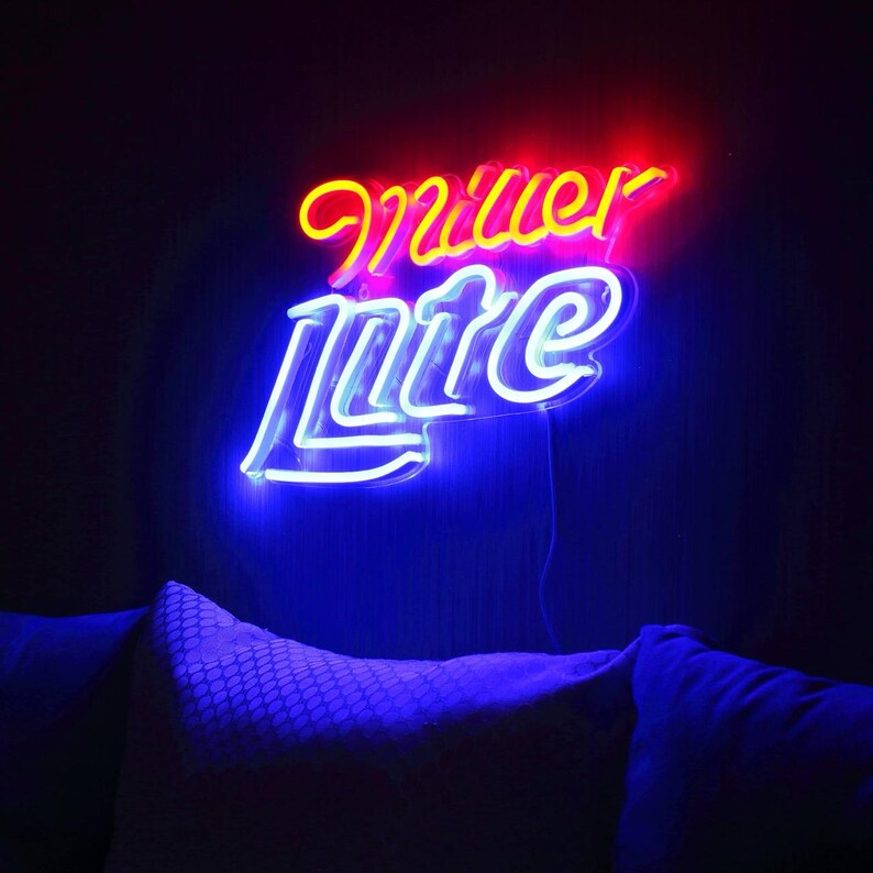 Custom Miller Bar Light Neon LED Stripe Light Sign, Custom Pub Bar Beer ...
