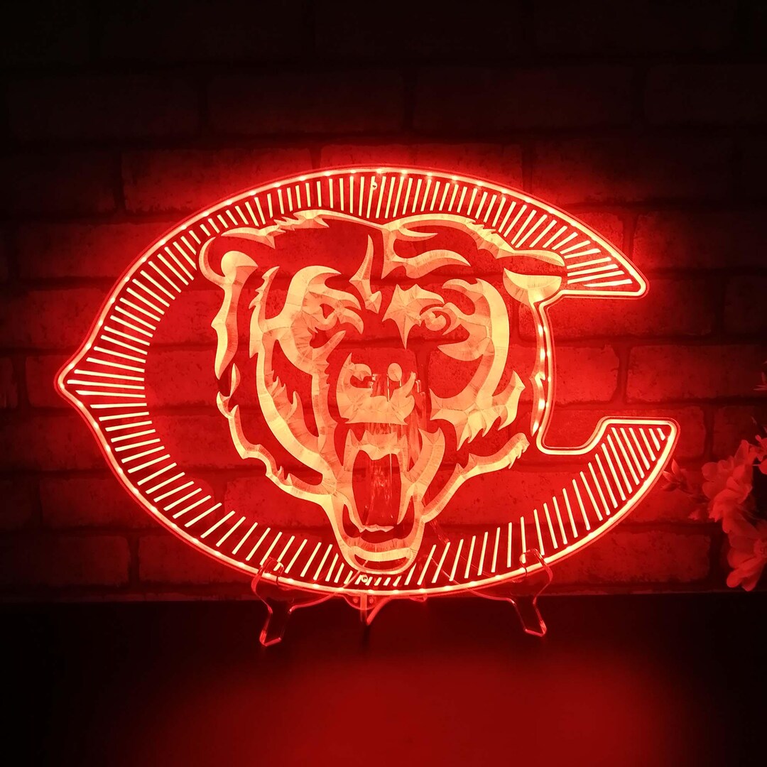 Chicago Bears Neon LED Light Sign, Custom Bar Party Neon LED Sign, RGB ...