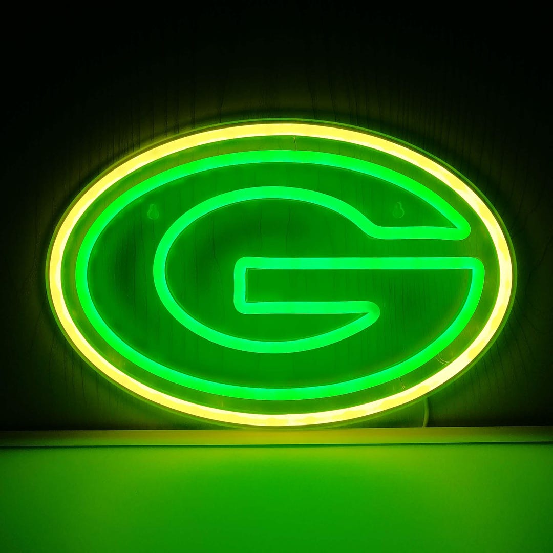 Green Bay Packers Neon LED Stripe Light Sign, Custom Sports Bar Team ...