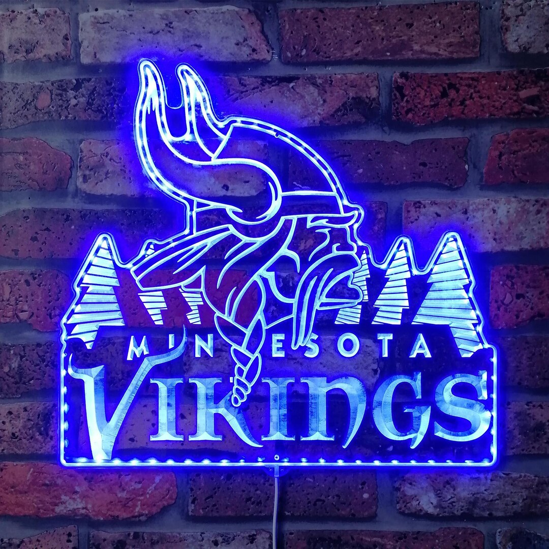 Vikings Neon LED Light Sign, Custom Bar Party Neon LED Sign, RGB Multi ...