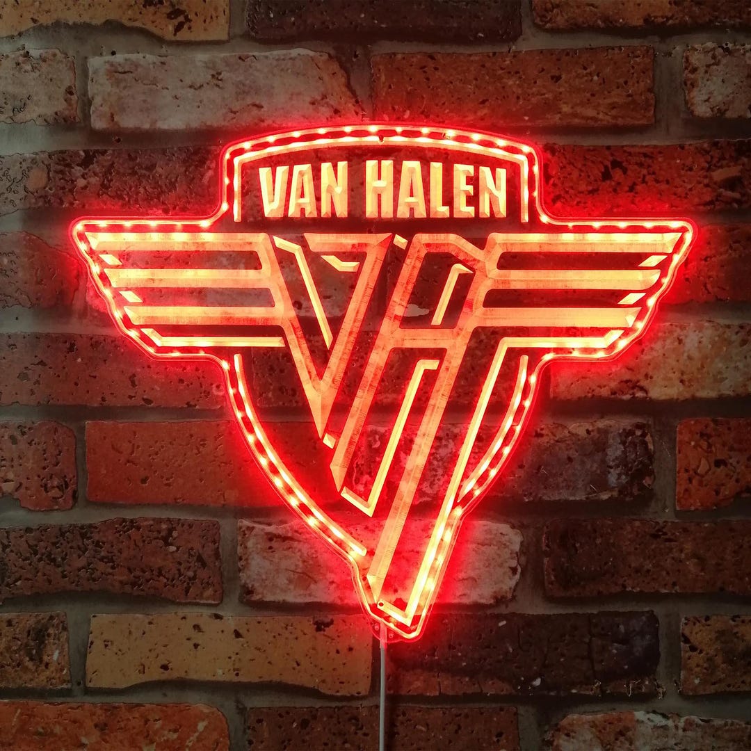 Van Halen Neon LED Light Sign, Custom Neon LED Sign, RGB Multi Colors ...