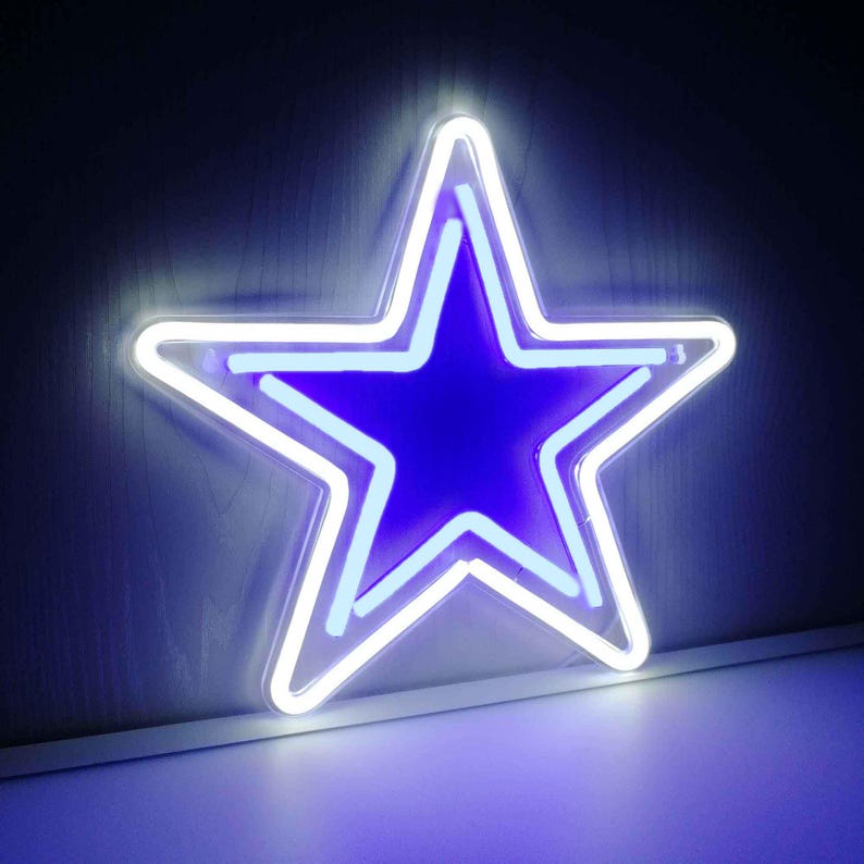 Dallas Cowboys Neon LED Stripe Light Sign, Custom Sports Bar Team Neon ...