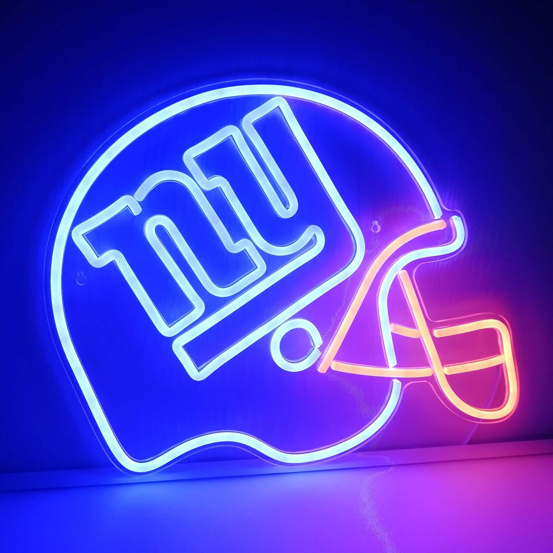 Custom New York Giants Helmet Neon LED Stripe Light Sign, Custom Sports ...