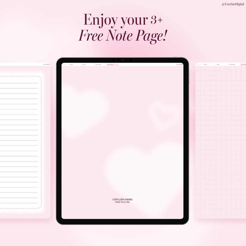 Heartpop Undated Planner, Pink Digital Planner, Goodnotes Planner, iPad ...