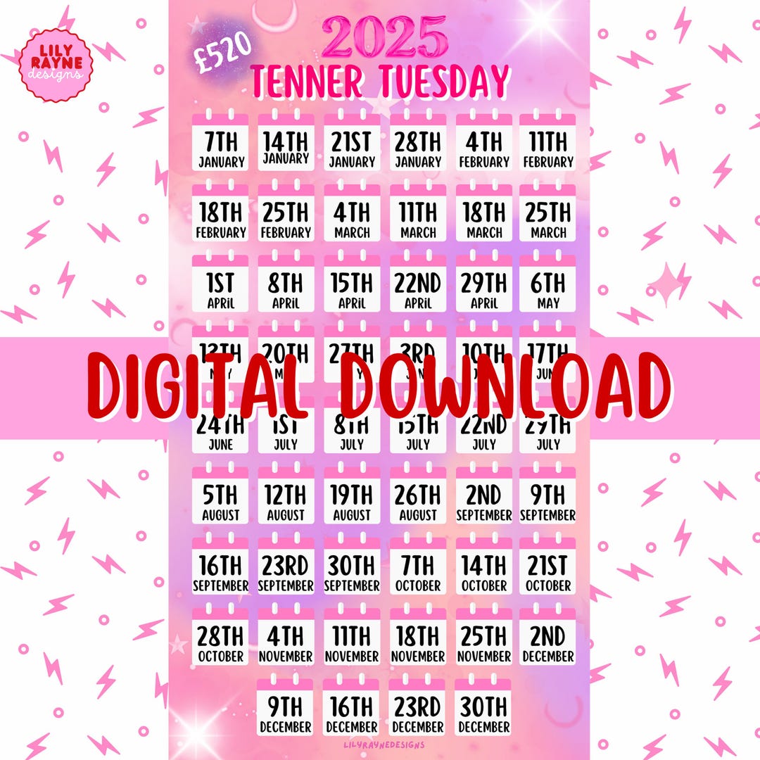 2025 Tenner Tuesday Savings Tracker | DIGITAL DOWNLOAD - Etsy