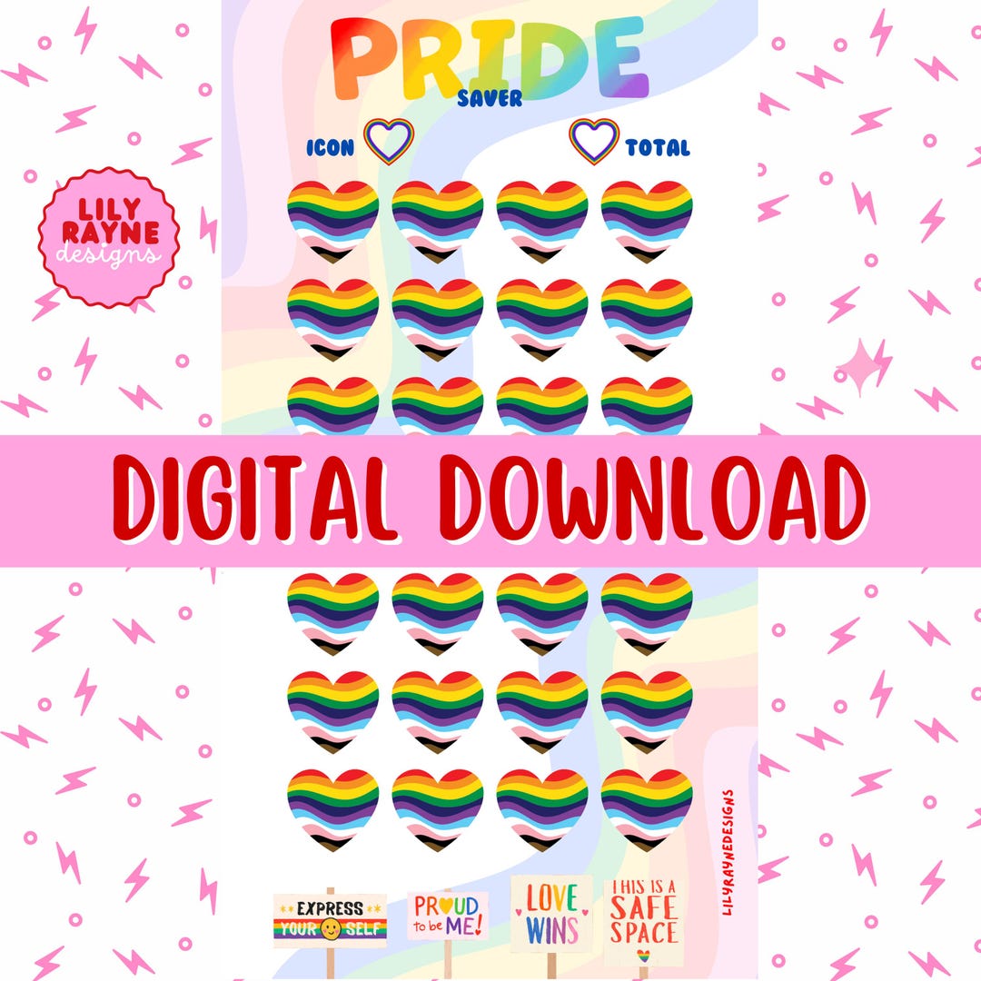 Pride Savings Tracker DIGITAL DOWNLOAD - Etsy