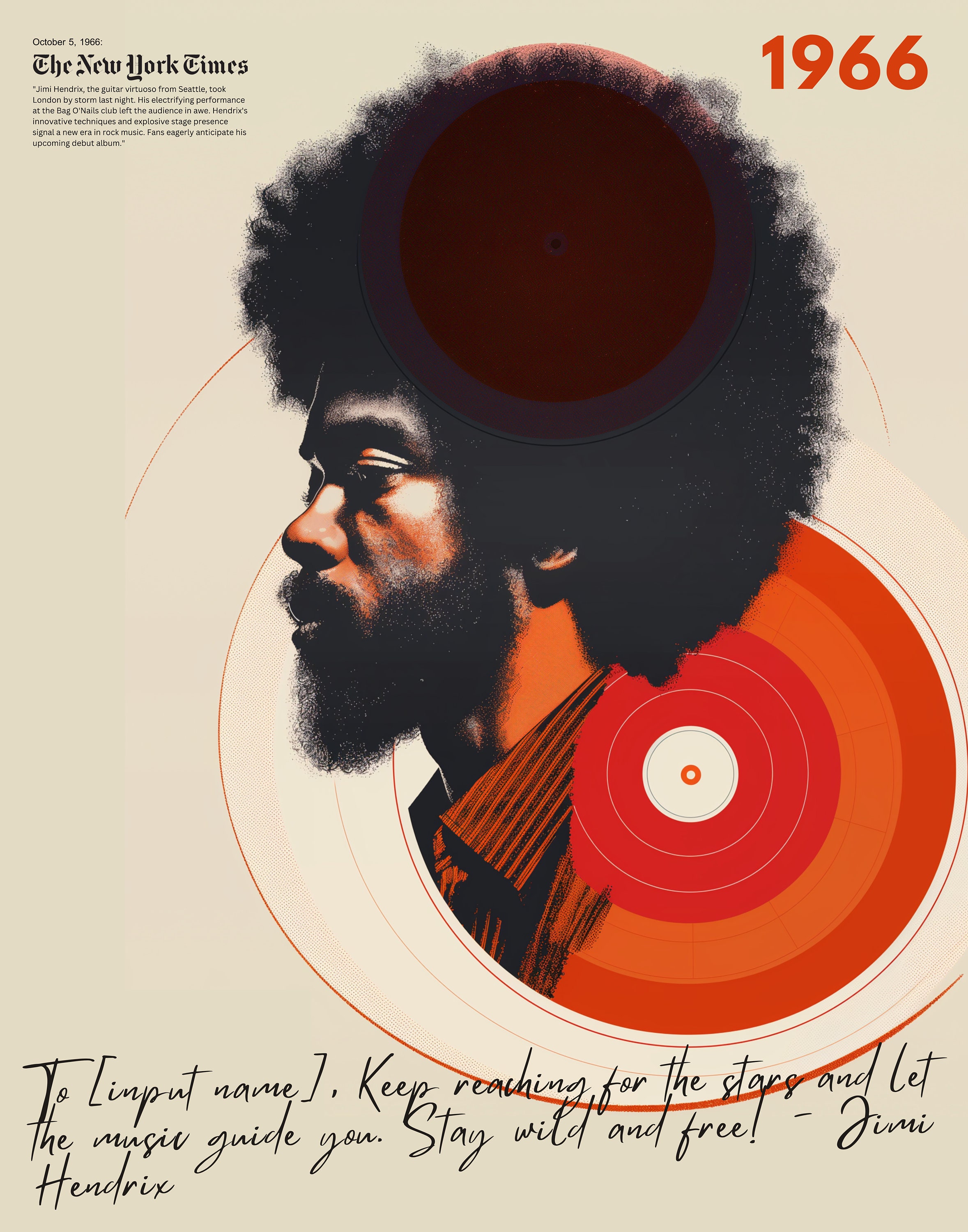 Jimi Hendrix Dedication Canvas Print Inch Vintage Art With Dedication ...