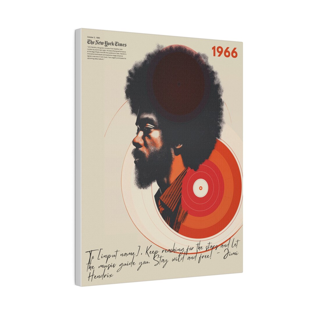 Jimi Hendrix Dedication Canvas Print Inch Vintage Art With Dedication ...