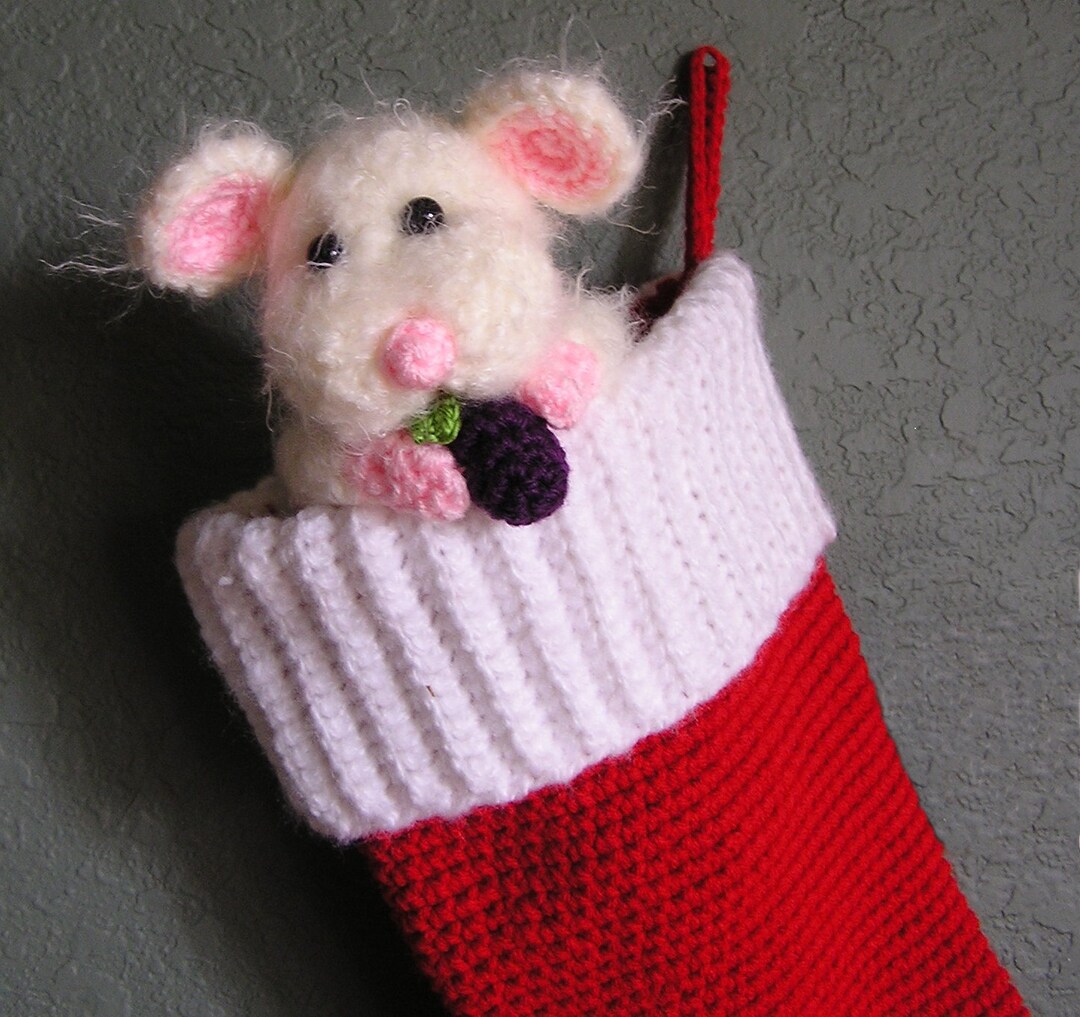 CHRISTMAS STOCKING With MOUSE Pdf Crochet Pattern (english Only) - Etsy