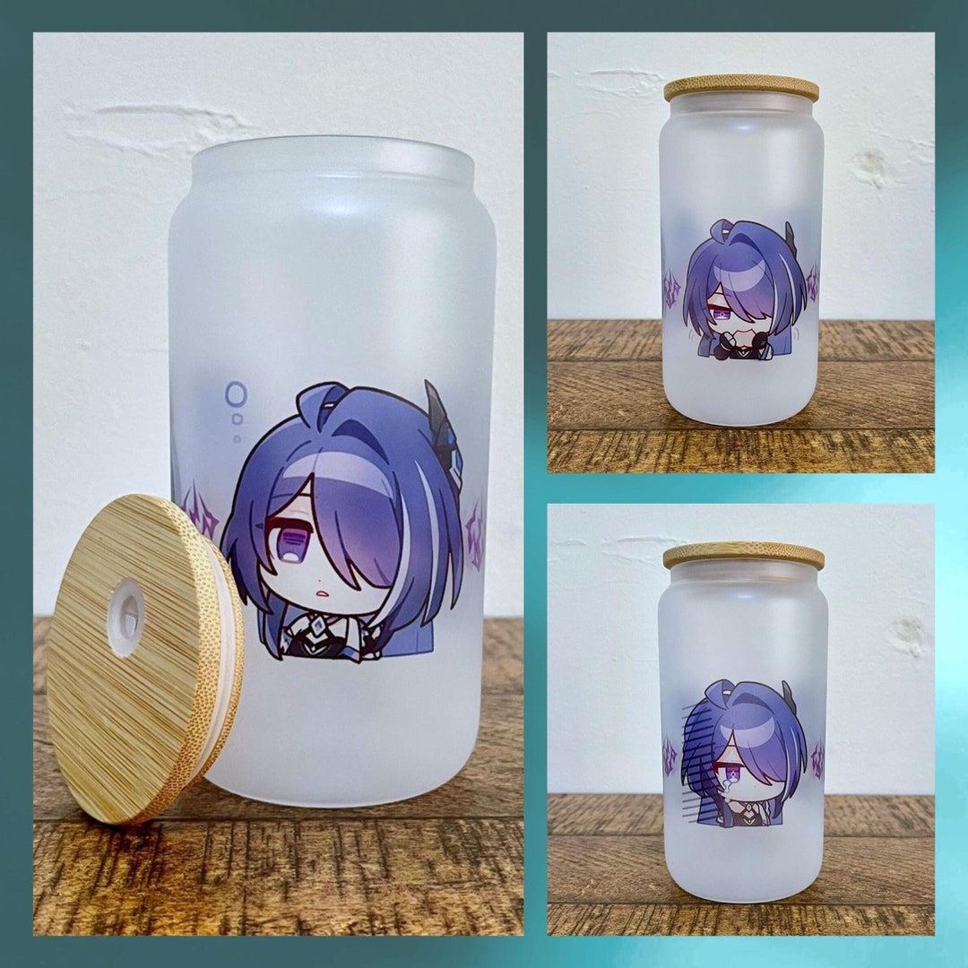 Acheron Honkai Star Rail | Inspired Frosted Glass Tumbler 16oz | Glass ...