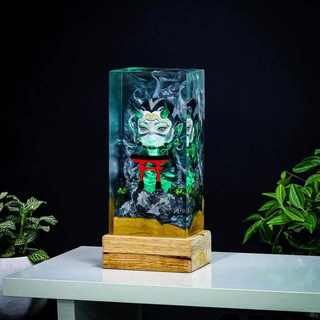 ONI MASK and Torii Gate Night Lamp, Japanese Lamp Torii Gate Lamp ...