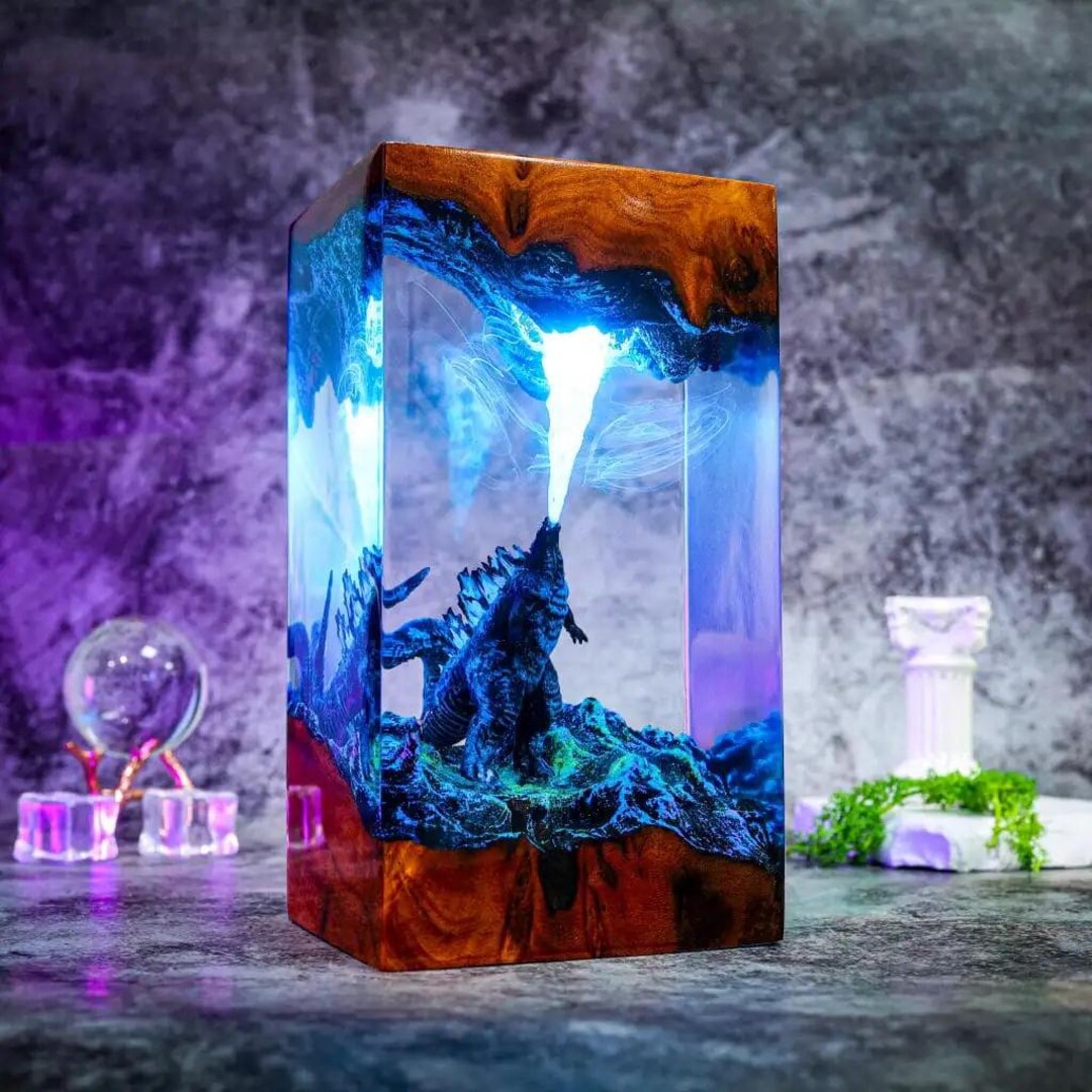 GO/DZI.LL.A Monster Night Light Atomic Breath Resin Lamp Personalized ...