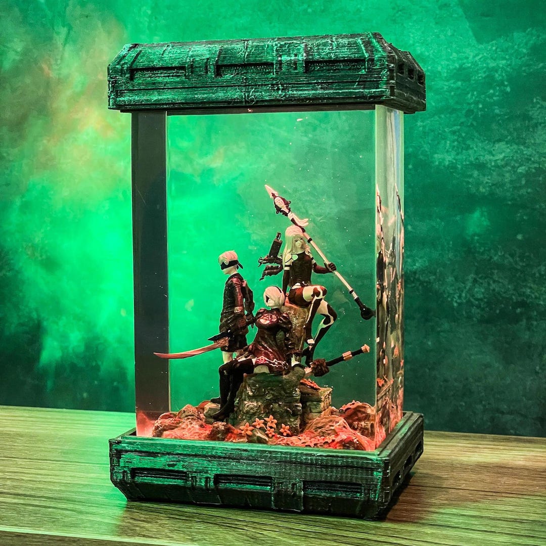Nier Automata Epoxy Resin Lamp, Resin Art, Night Light Custom Epoxy ...