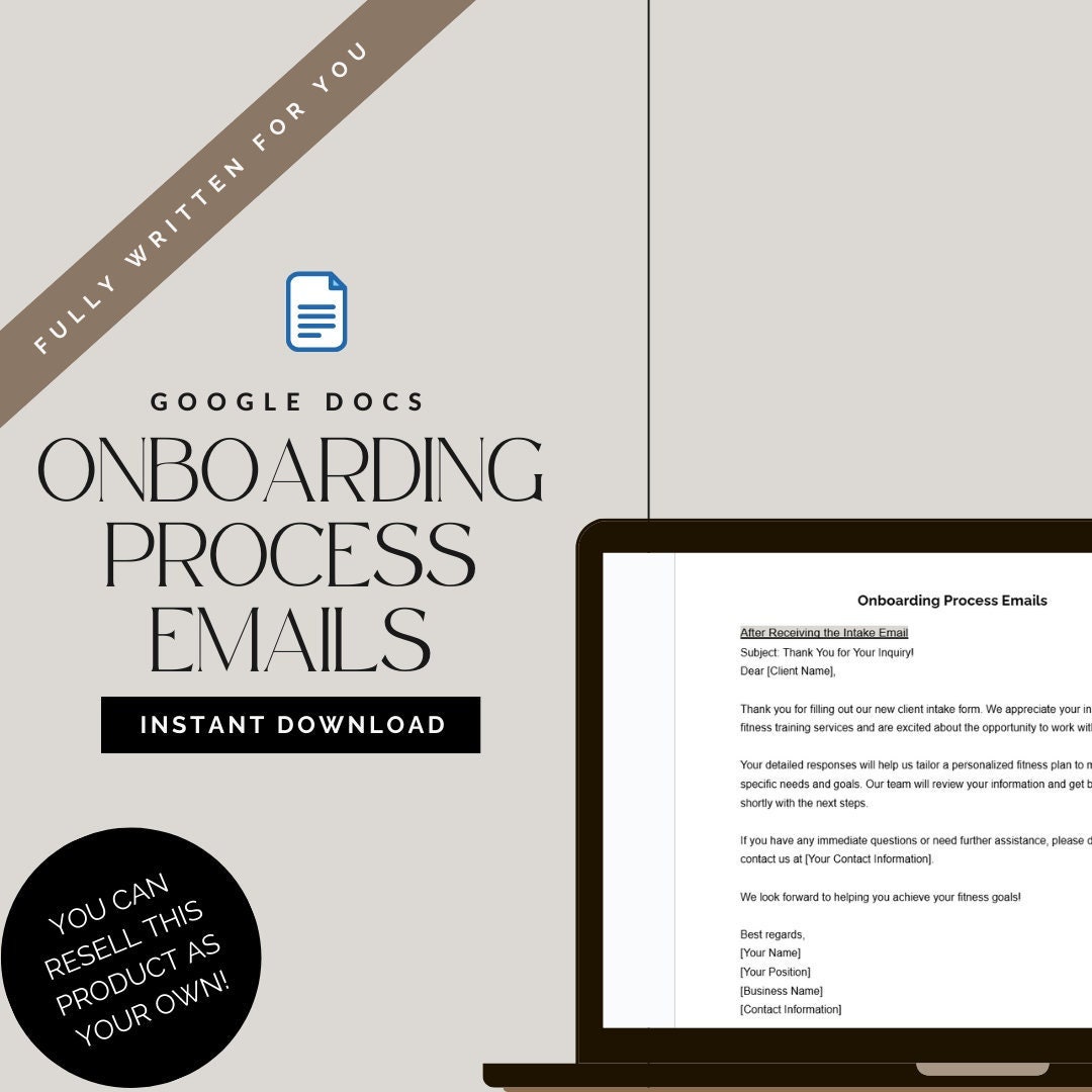 Onboarding Process Emails for Fitness Trainers/coaches | PLR Digital ...