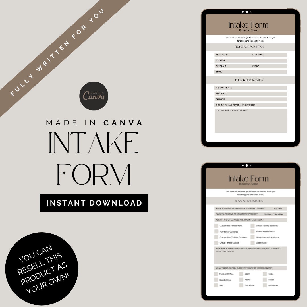 New Client Onboarding Intake Form for Fitness Trainers / Fitness ...