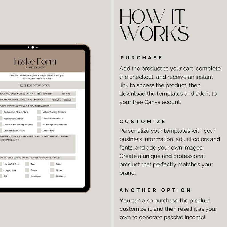 New Client Onboarding Intake Form for Fitness Trainers / Fitness ...