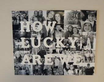 Custom Framed Photo Collage - Personalized "how Lucky Are We" Zach ...