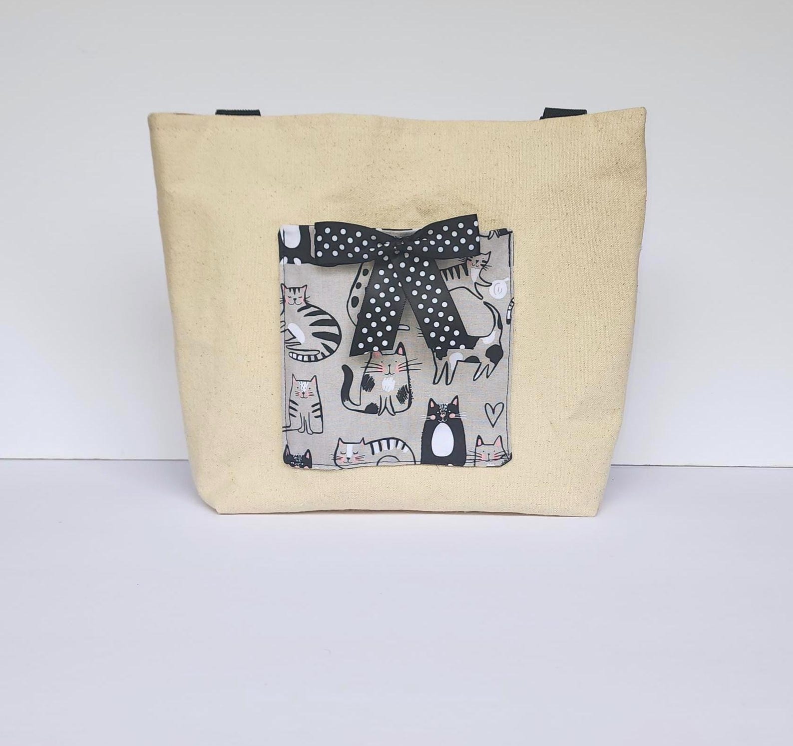 Handmade Bag, Cat Print Purse, Cute Cat Purse, Cat Print Tote, Cat ...