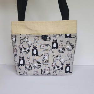 Handmade Bag, Cat Print Purse, Cute Cat Purse, Cat Print Tote, Cat ...