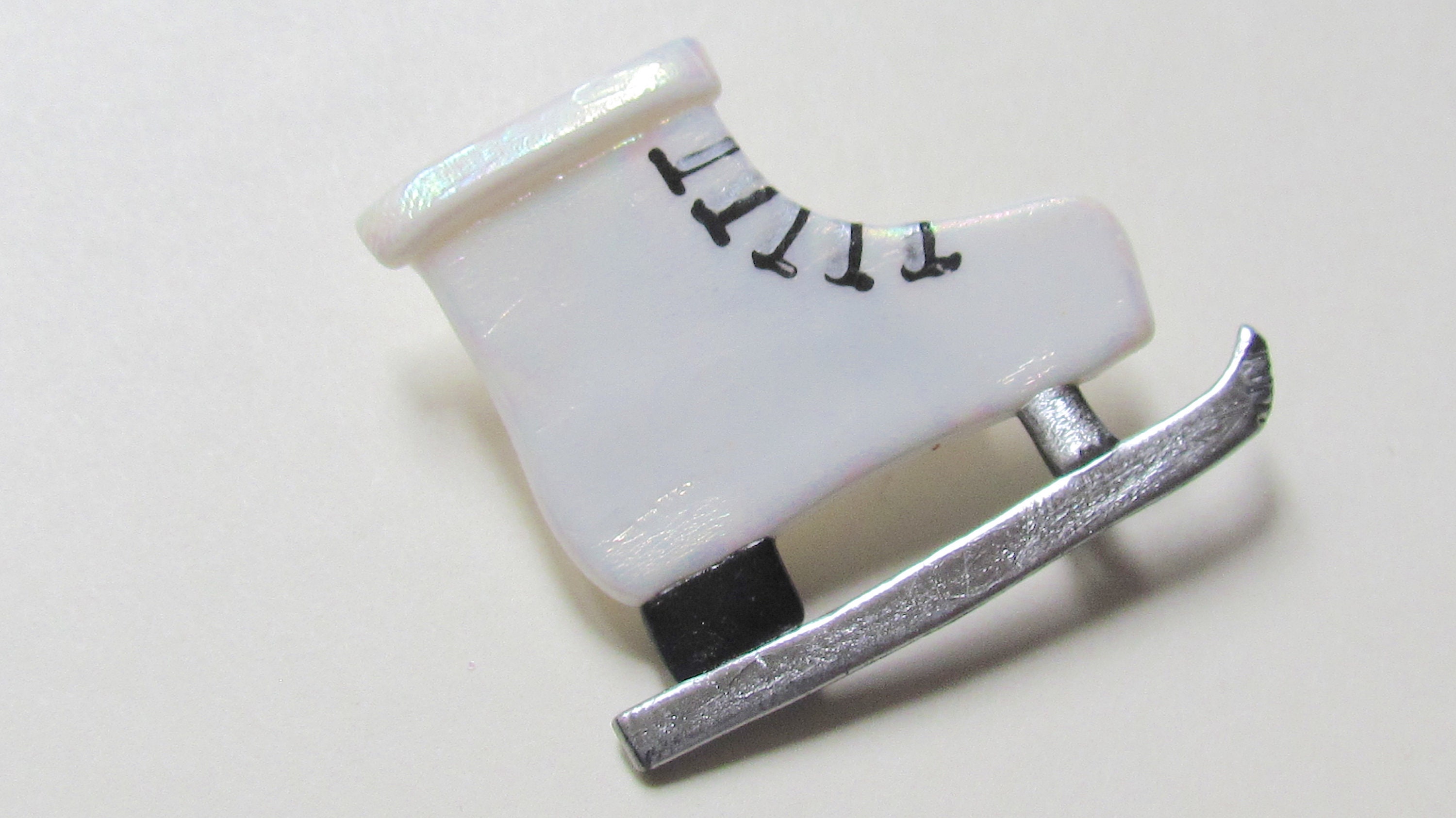 White Ice Skate Figure Skating Pin Brooch jewelry | Etsy