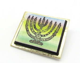 Menorah Pin - Etsy