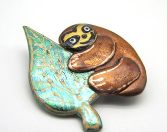 Sloth Brooch - Etsy