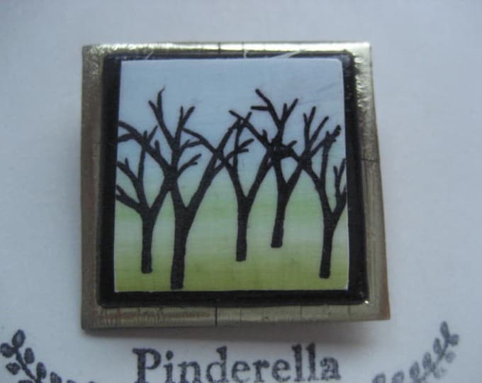 Tree Silhouette Pin - Etsy