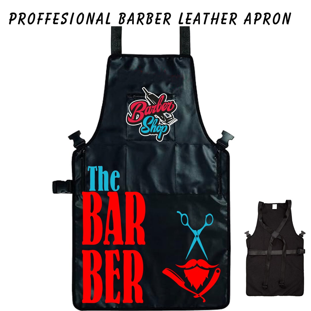 Jean Barber Apron: Unisex Salon Uniform With Zipper Pocket - Etsy