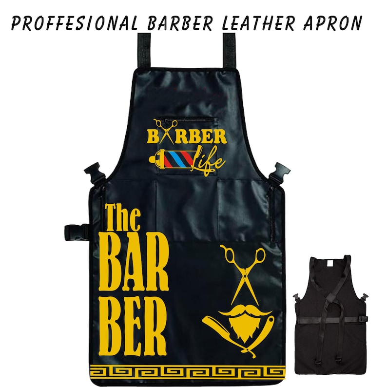 Jean Barber Apron: Unisex Salon Uniform With Pockets - Etsy