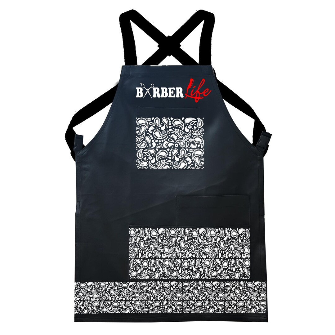 Professional Barbershop Apron Uniform Bandana Style Salon Apron Barber ...