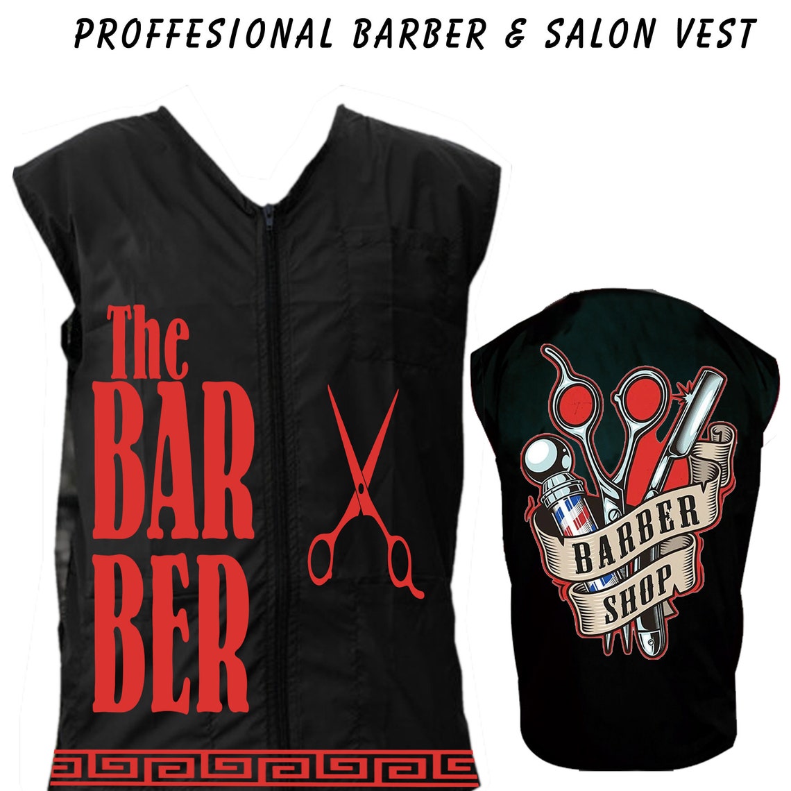 Professional Barbershop Uniform Barber Vest Salon Uniform Hair Cutting ...