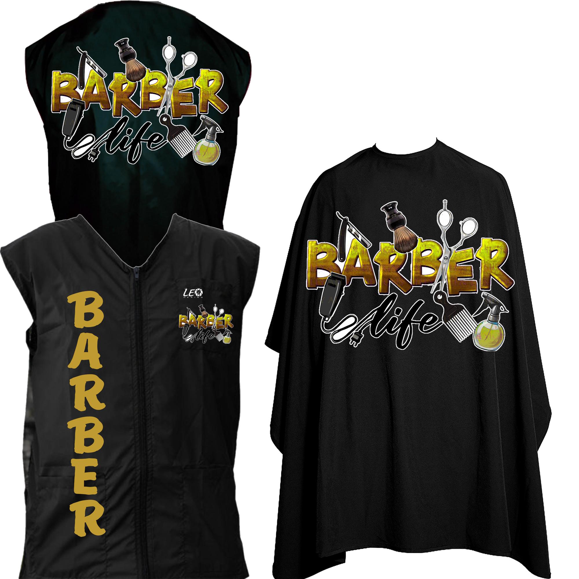 Barber Vest & Hair Cutting Cape Set: Salon Uniform, Black Polyester - Etsy