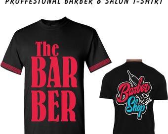Professional Barbershop Uniform T-shirt Barber T-shirt Salon Uniform ...