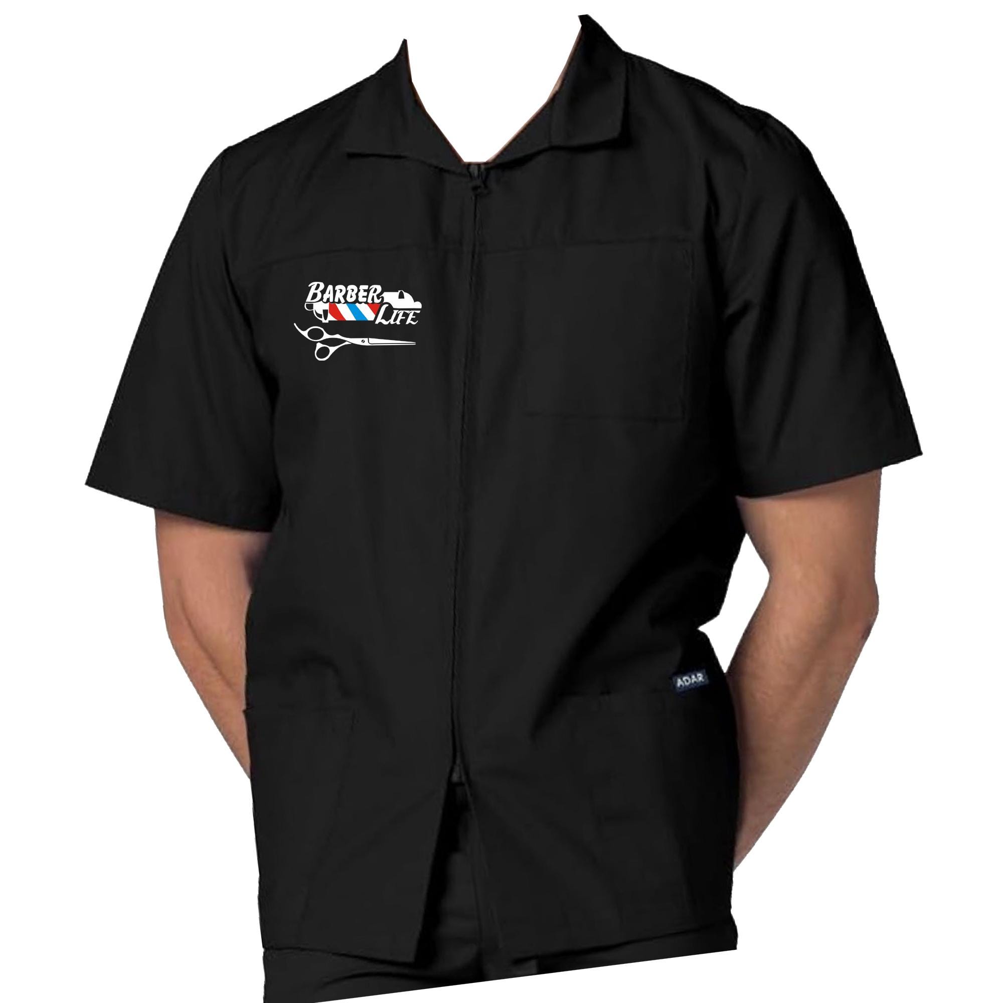 Barber Jacket Barbershop Full Sleeve Haircut Smock Barber Uniform ...