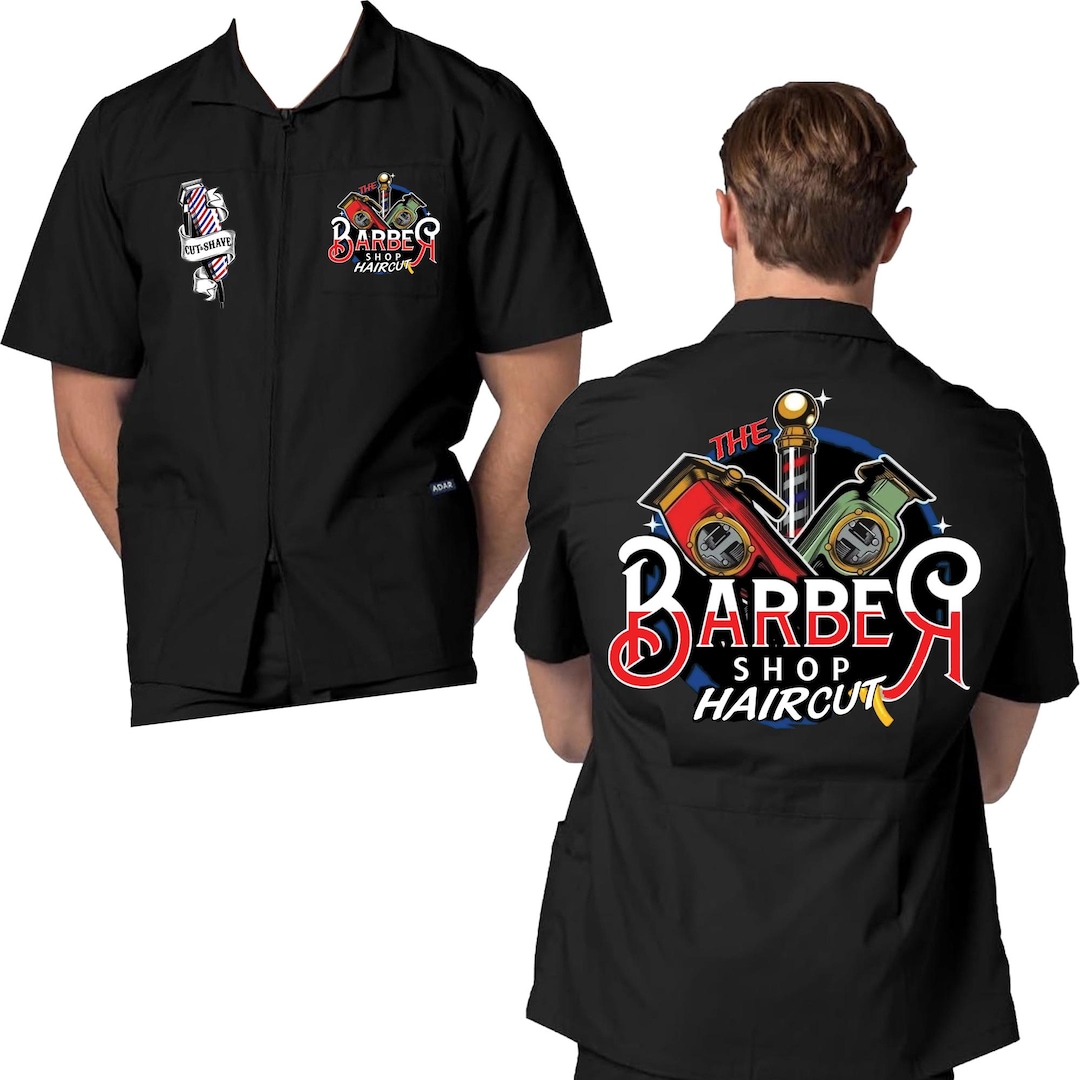 Barber Jacket Barbershop Full Sleeve Haircut Smock Barber Uniform ...
