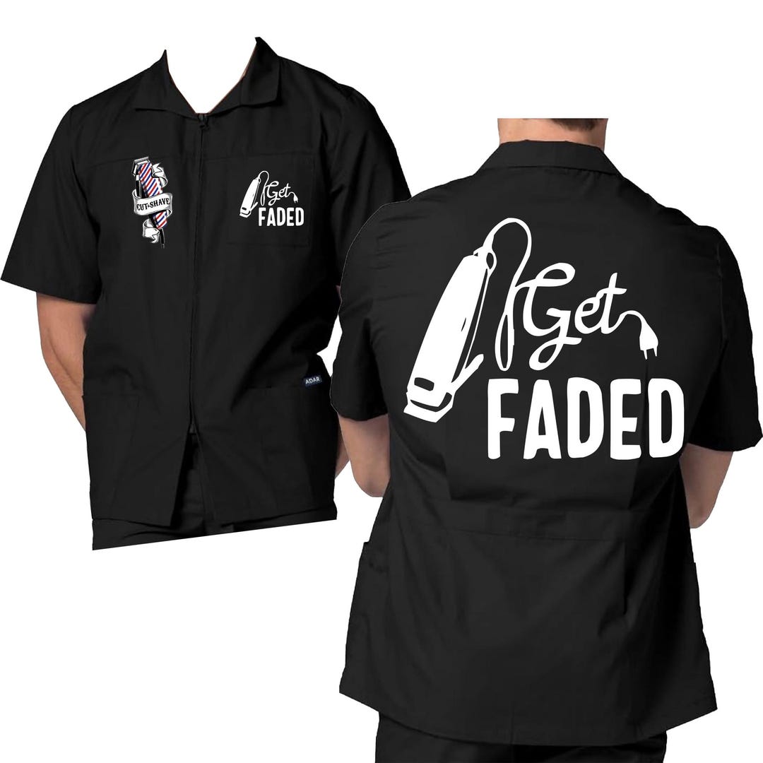 Barber Jacket Barbershop Full Sleeve Haircut Smock Barber Uniform ...
