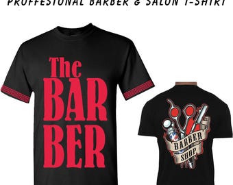 Professional Barbershop Uniform T-shirt Barber T-shirt Salon Uniform ...