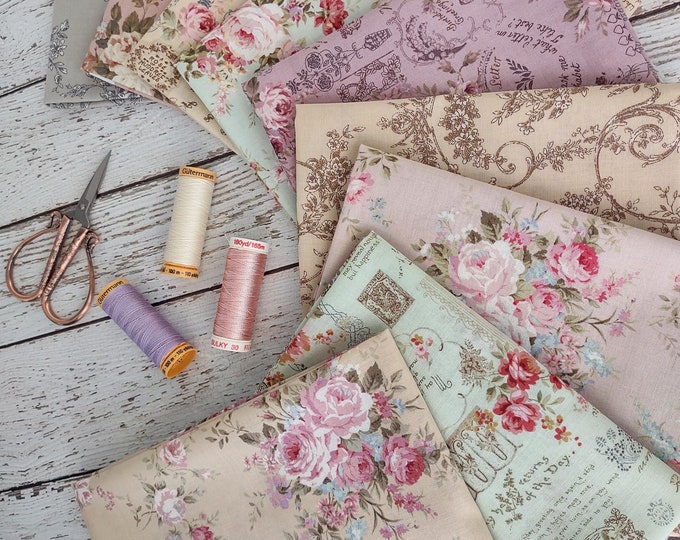 ROSE GARDEN by Cosmo Good Taste Cotton Japanese Quilt Fabrics Pastel ...