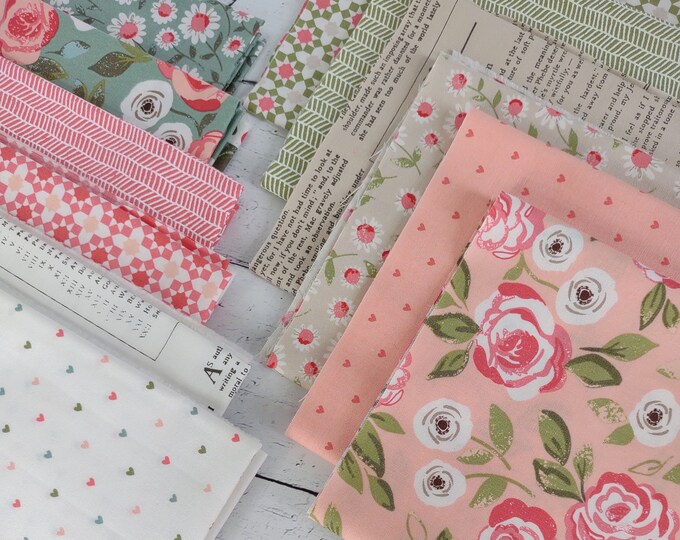 LOVE NOTE Lella Boutique Vanessa Goertzen Shabby Chic Moda Fabrics ~ 12 ...